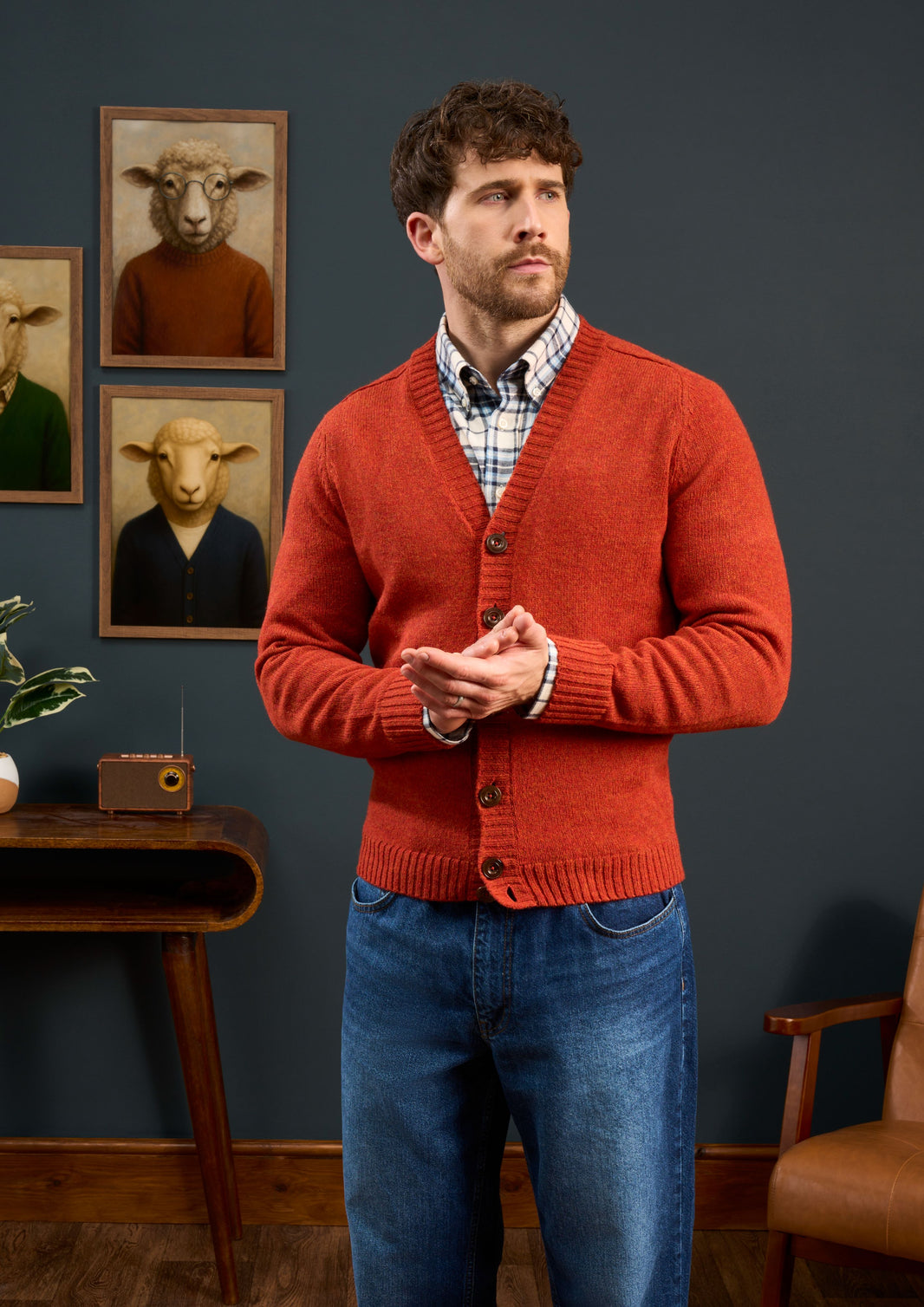 Kinloch Men's Shetland Wool Cardigan in Pale Oak – Alan Paine