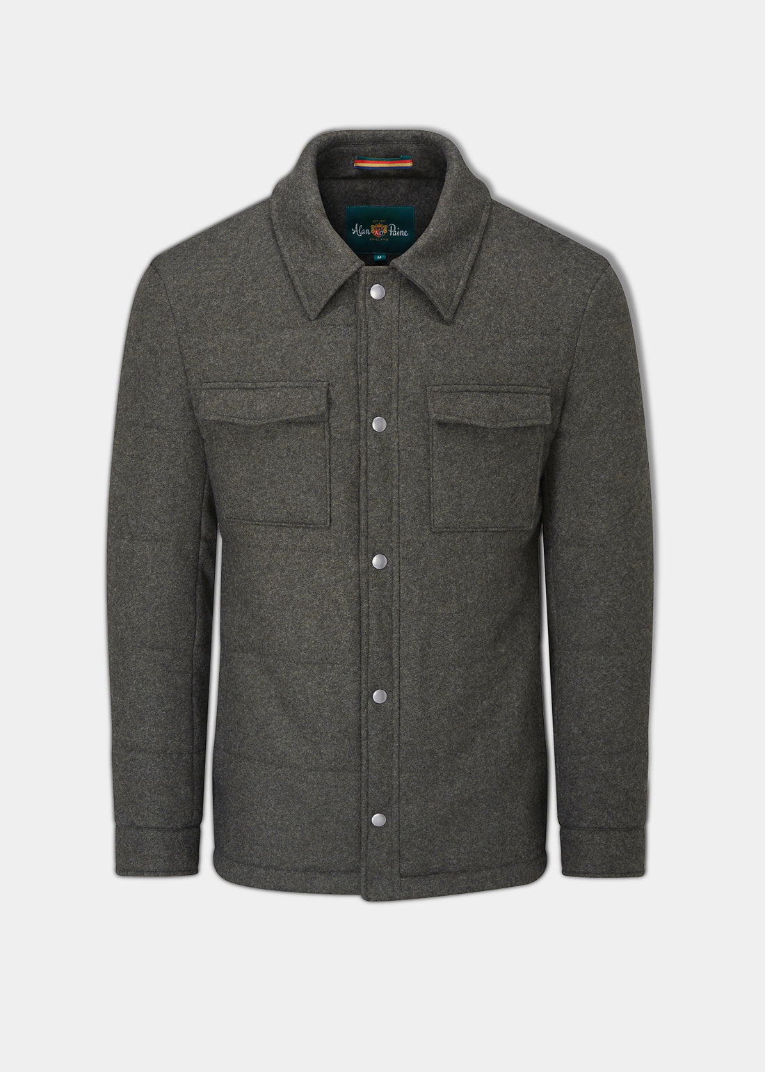 Richmond Men's Knitted Quilted Shacket In Olive – Alan Paine