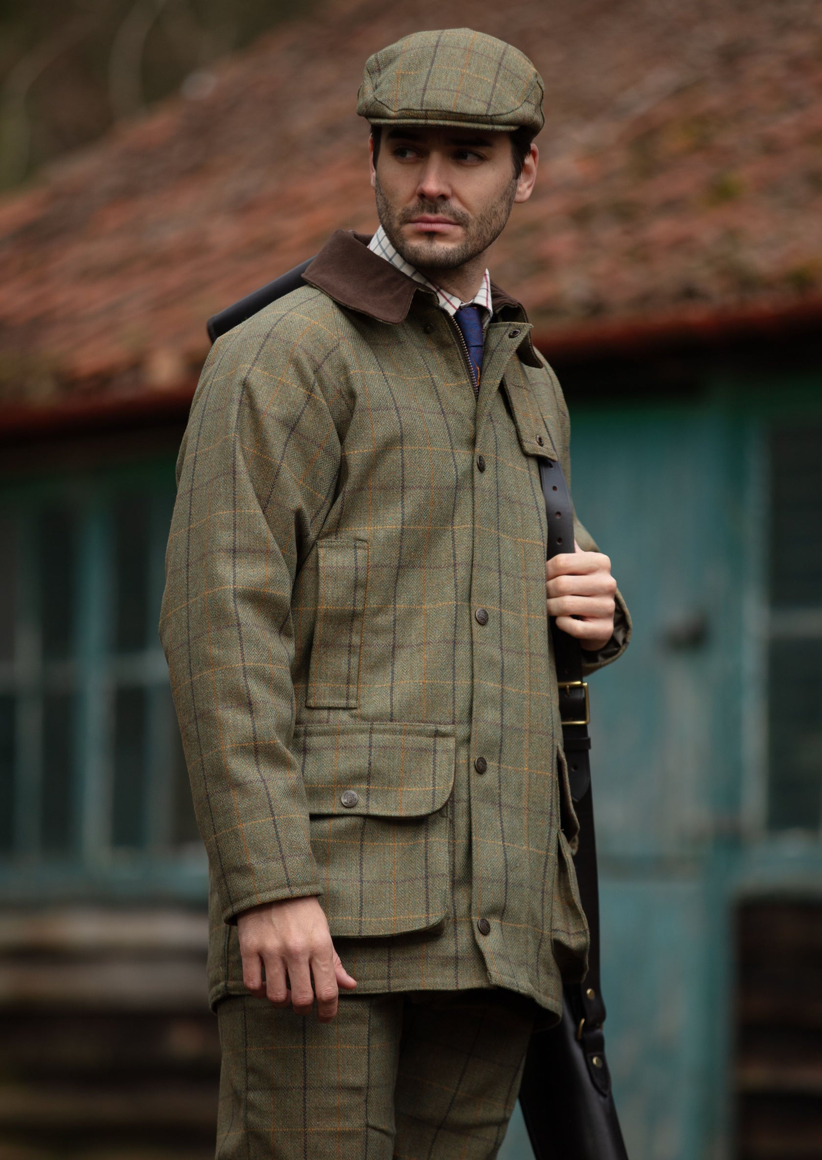 Rutland Men's Tweed Shooting Coat In Dark Moss – Alan Paine