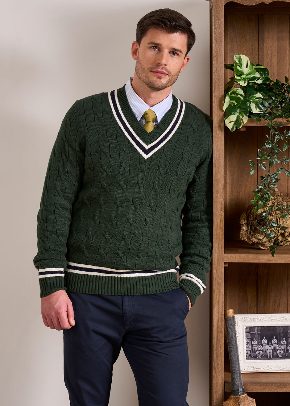Men's Cricket Jumpers | Cable Knit Cricket Sweaters – Alan Paine