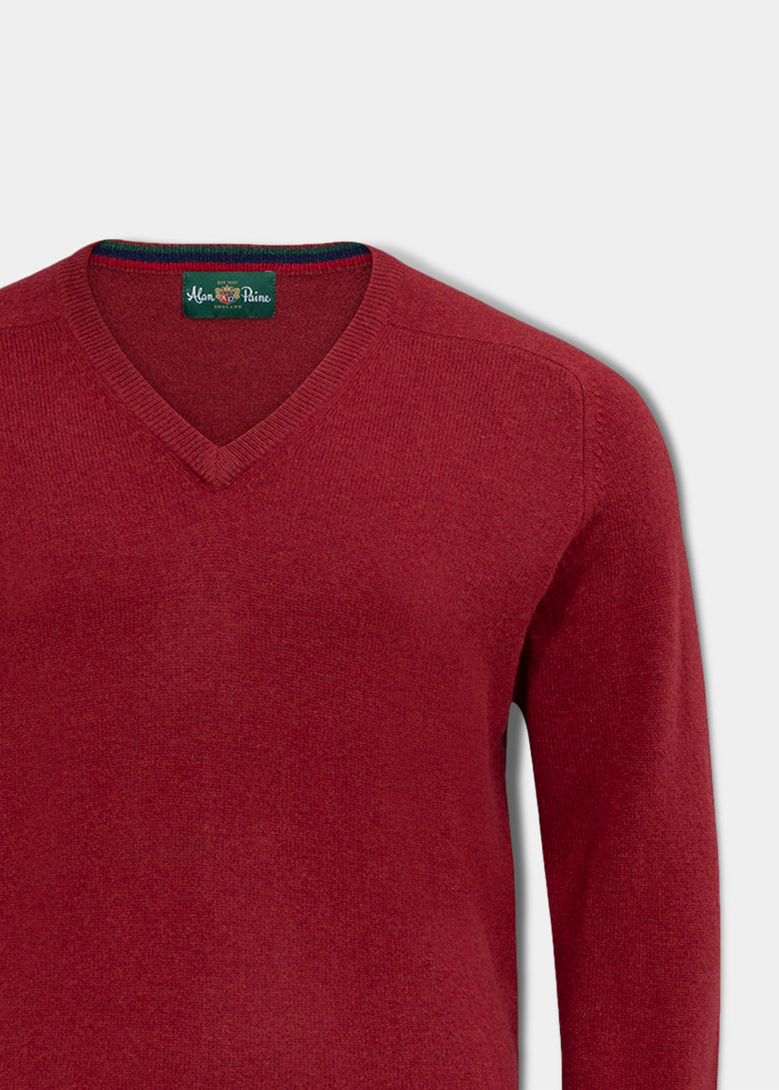 Streetly Men's Lambswool Magma Red Jumper – Alan Paine